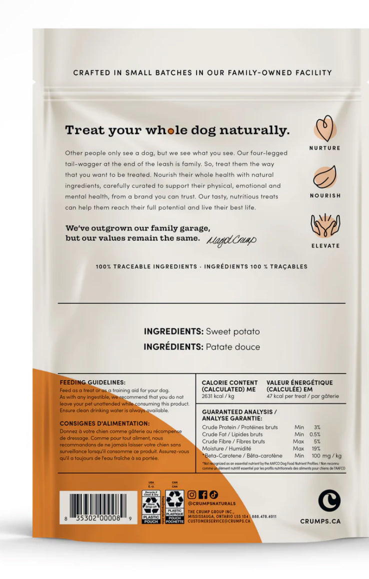 Sweet Potato Chews Crumps – Ruff Ruff Raw